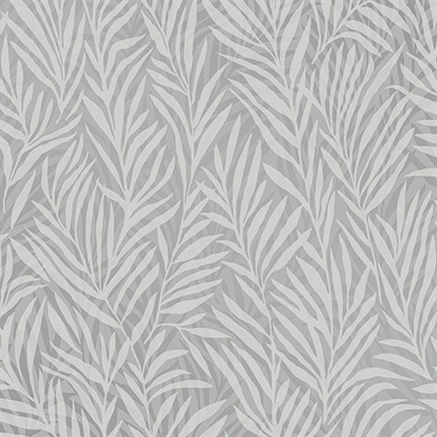 Pattern 2980-M52509 Holzer Grey Fern Wallpaper from Advantage Splash