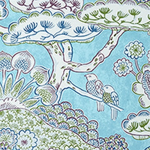 Pattern AT9863 Tree House Wallpaper from Nara by Thibaut