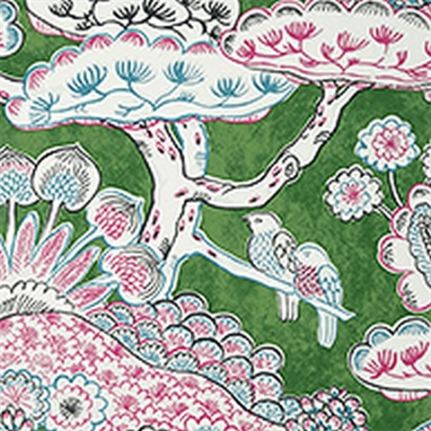 Pattern AT9866 Tree House Wallpaper from Nara by Thibaut